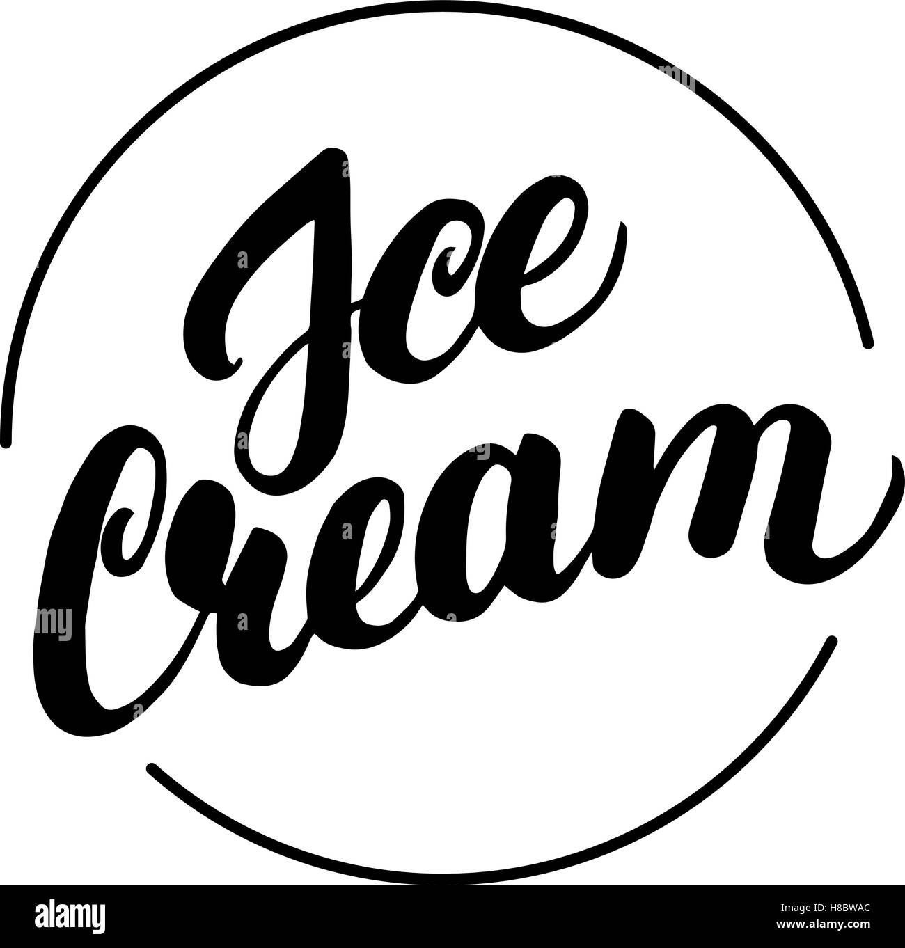 Ice Cream hand written typography lettering for poster, cart and print ...