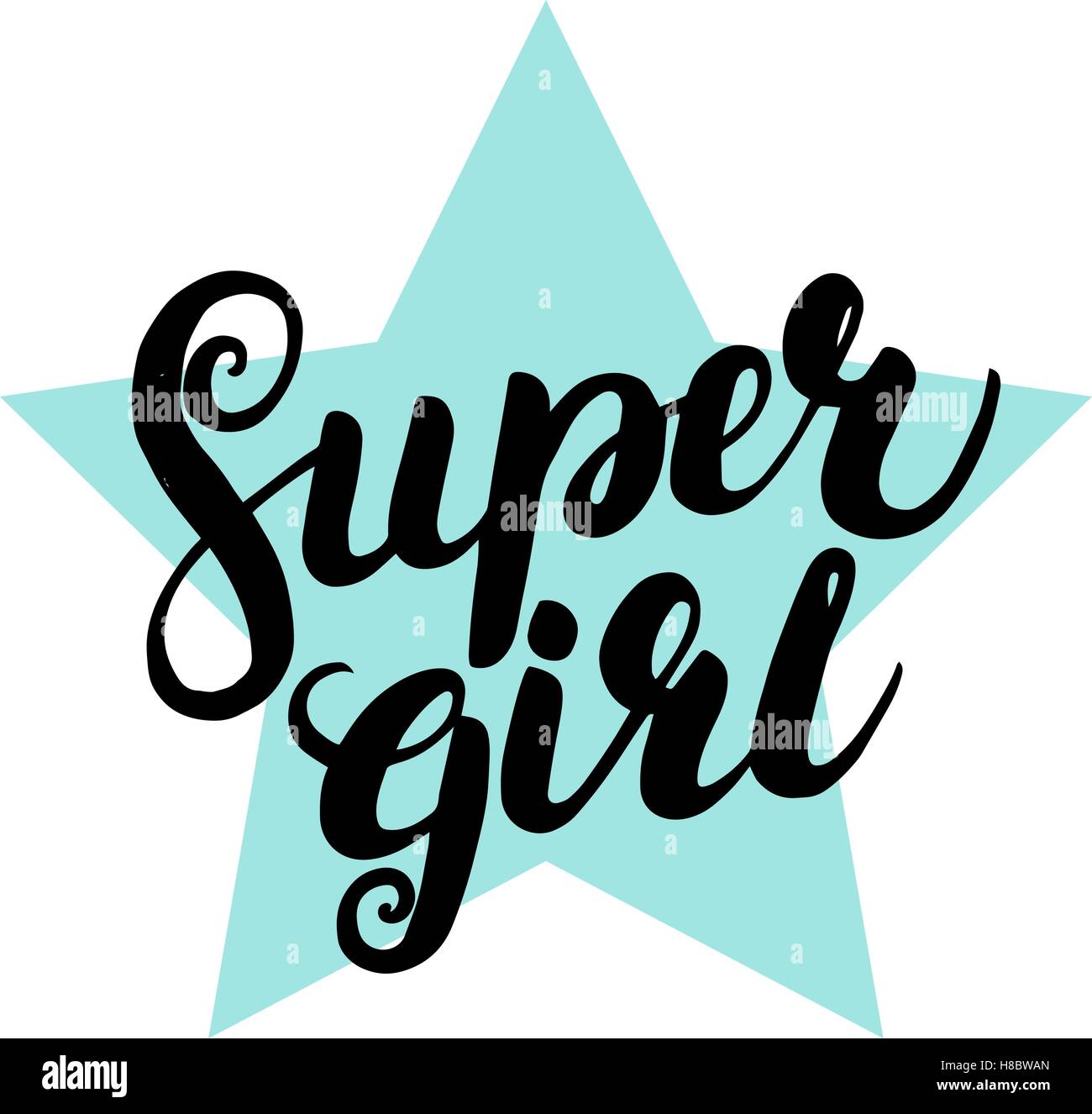 Super girl hand written typography lettering for card, poster, tee ...