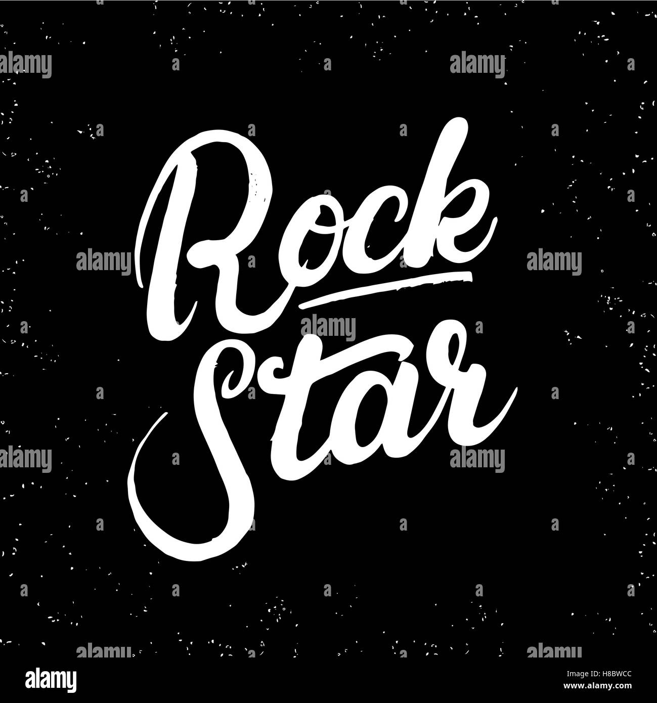 Rock star hand written lettering. Modern brush calligraphy for card ...