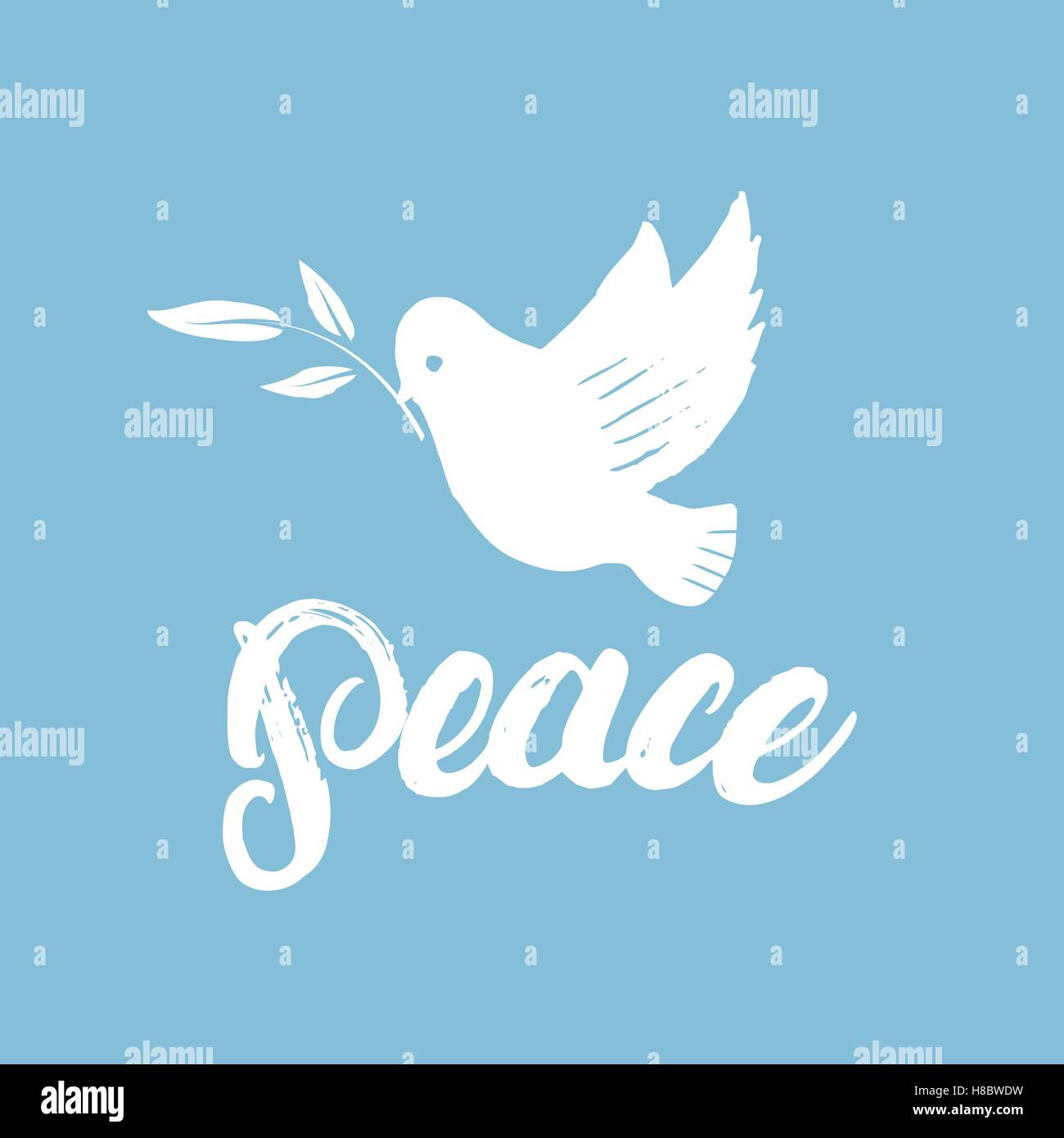 Peace hand written calligraphy lettering poster or card with hand drawn ...