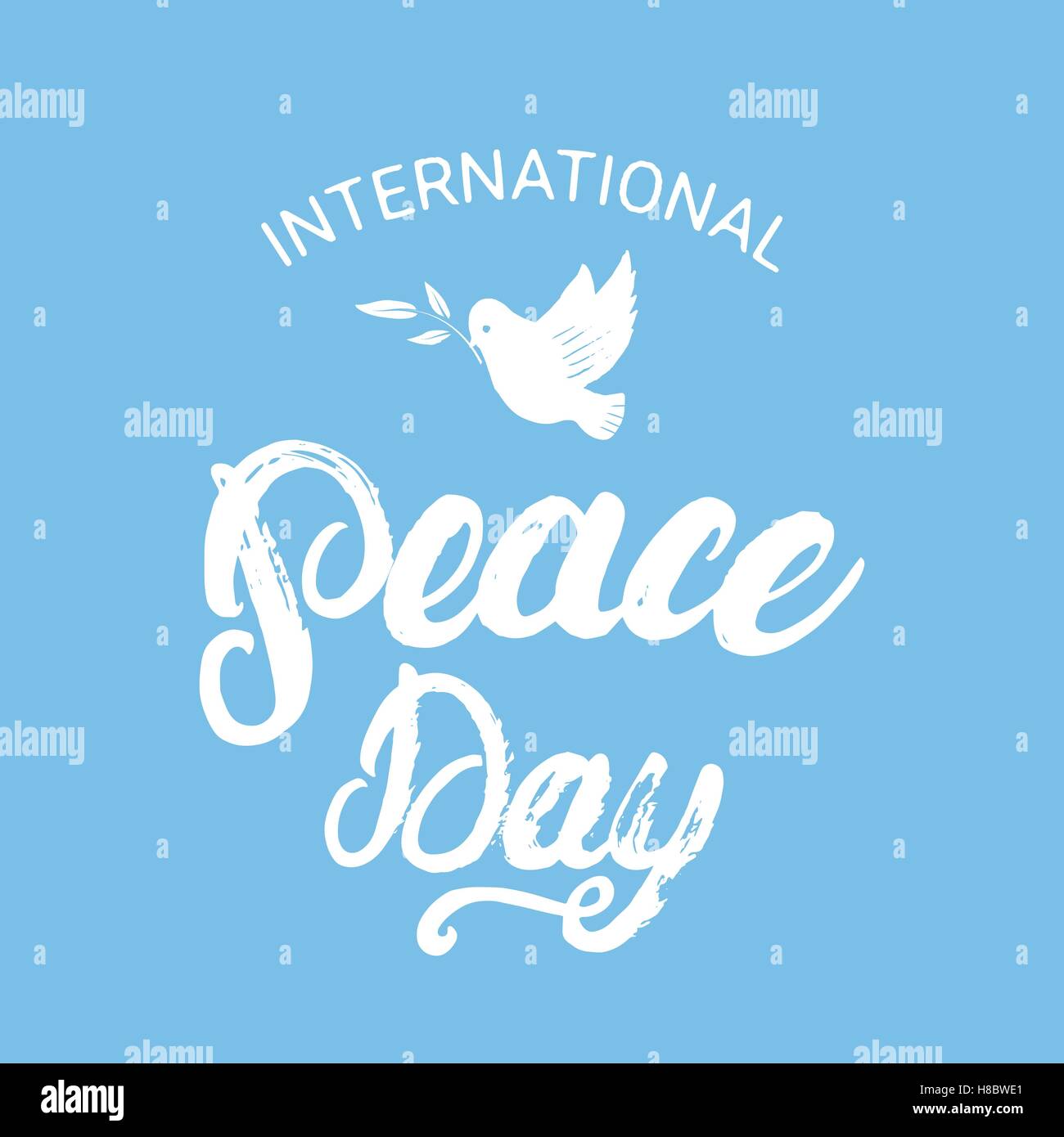 International Peace Day hand written calligraphy lettering poster or ...