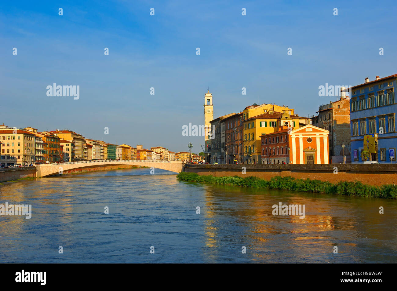 Pisa, Lungarno, Arno River, UNESCO world heritage site, Tuscany, Italy ...