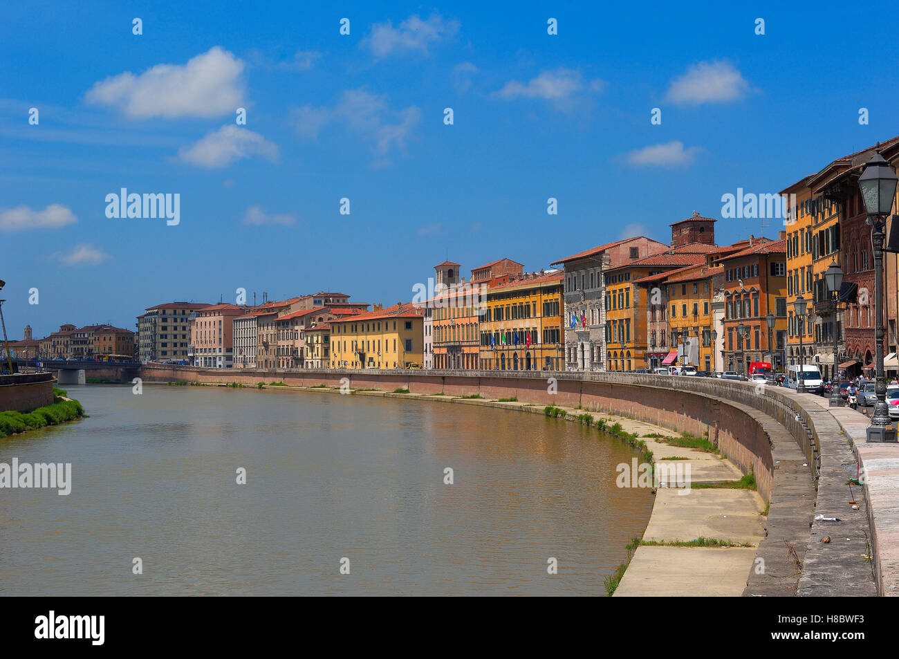 Pisa, Lungarno, Arno River, UNESCO world heritage site, Tuscany, Italy ...
