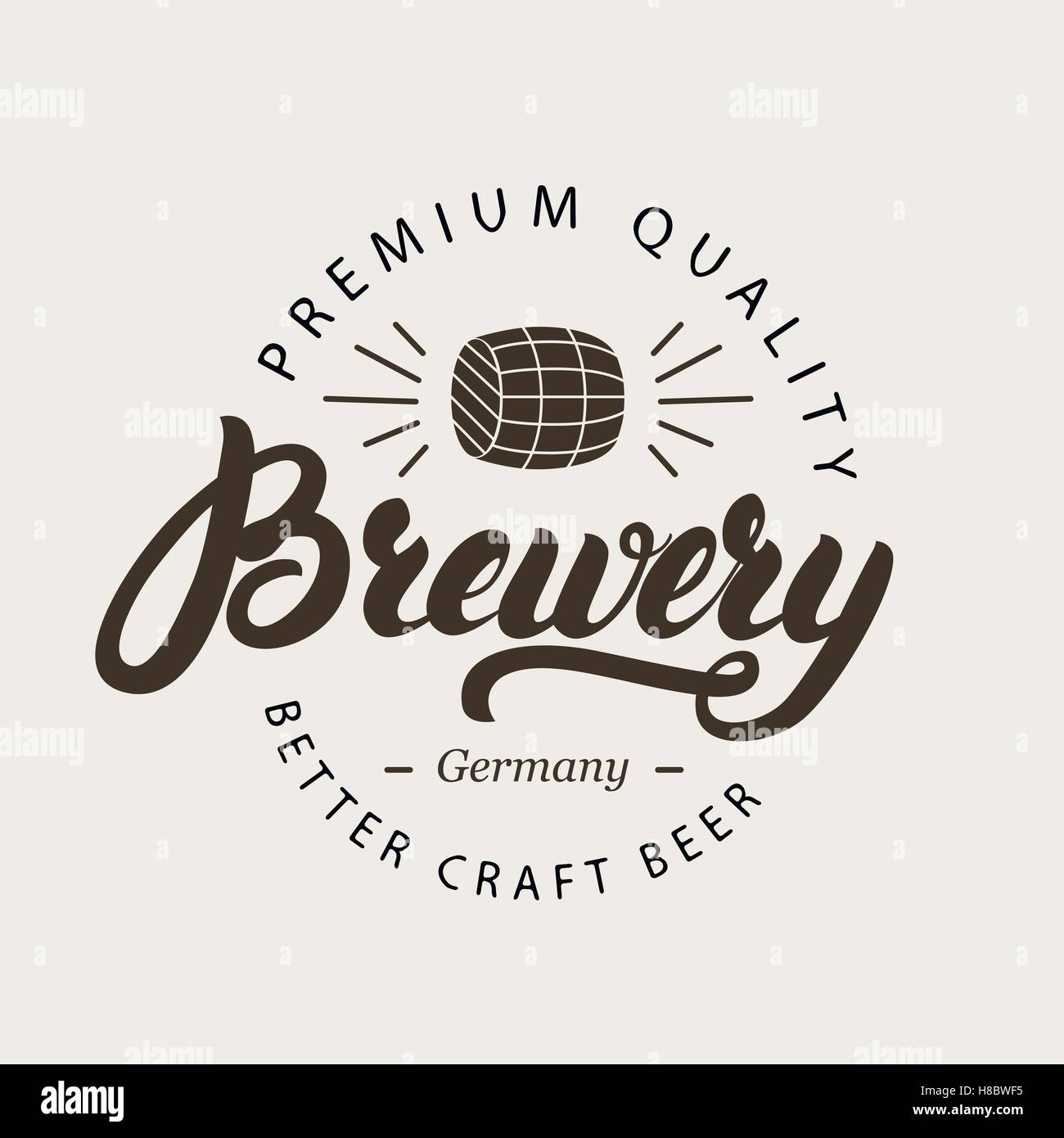 Brewery hand written calligraphy lettering logo, badge, label or emblem ...