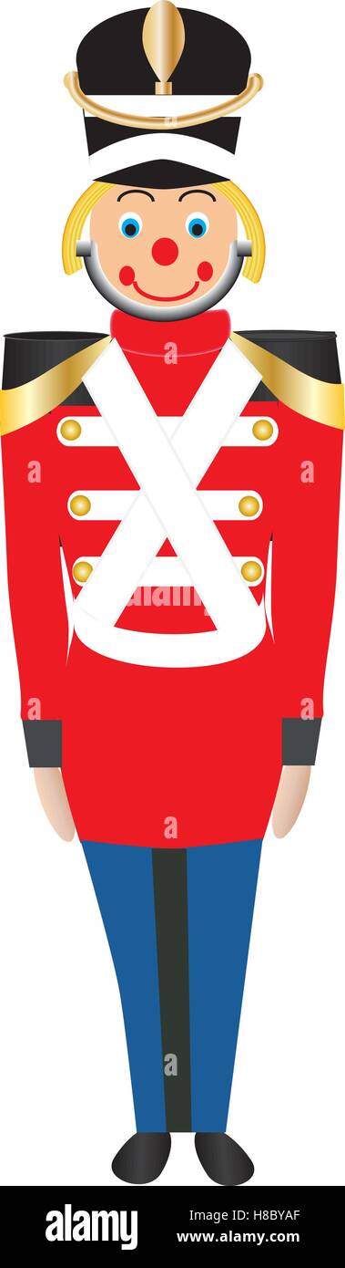 A Toy Soldier in a Red Uniform isolated on white Stock Vector Image ...