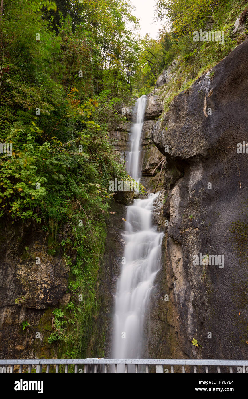 View inspiring waterfall in Hallstatt, Austria Stock Photo - Alamy