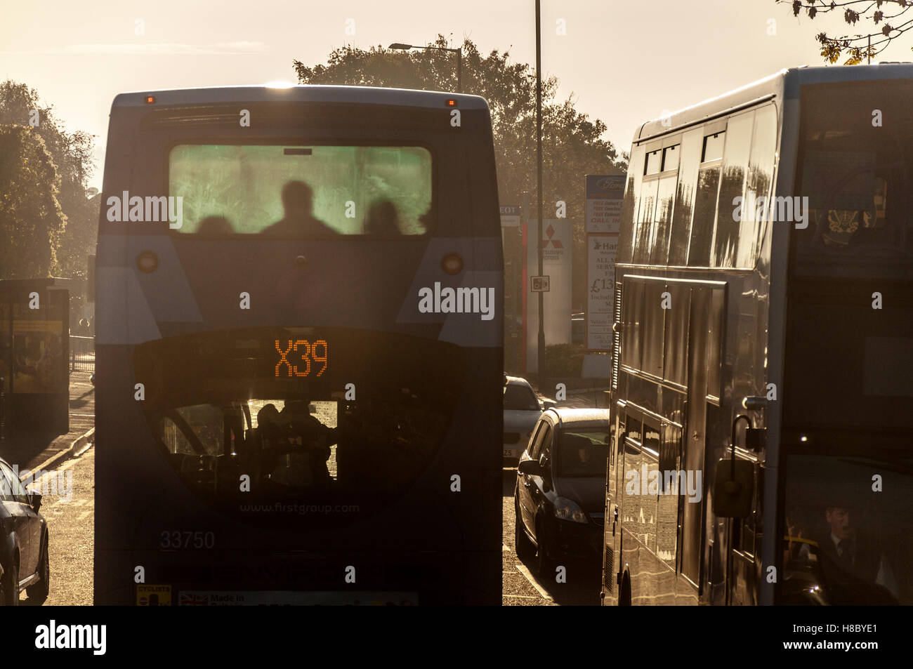 Early morning Firstgroup buses in Bath, Somerset, England, Uk Stock ...
