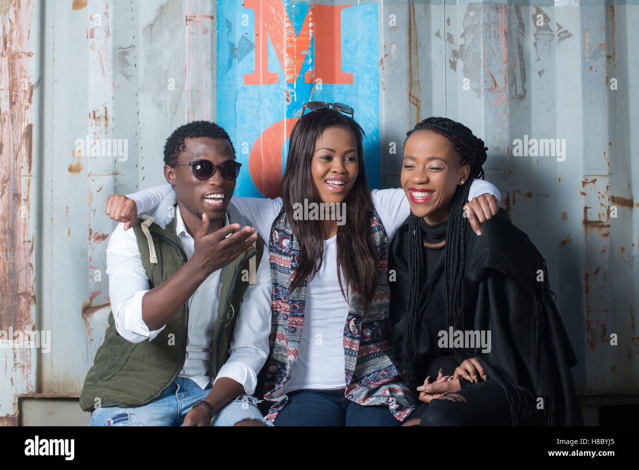 Three friends together Stock Photo - Alamy