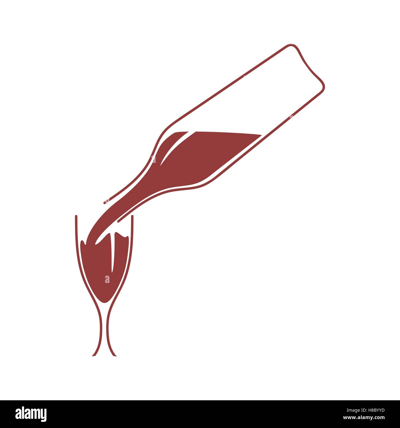 Glass red wine vector logo hi-res stock photography and images - Alamy