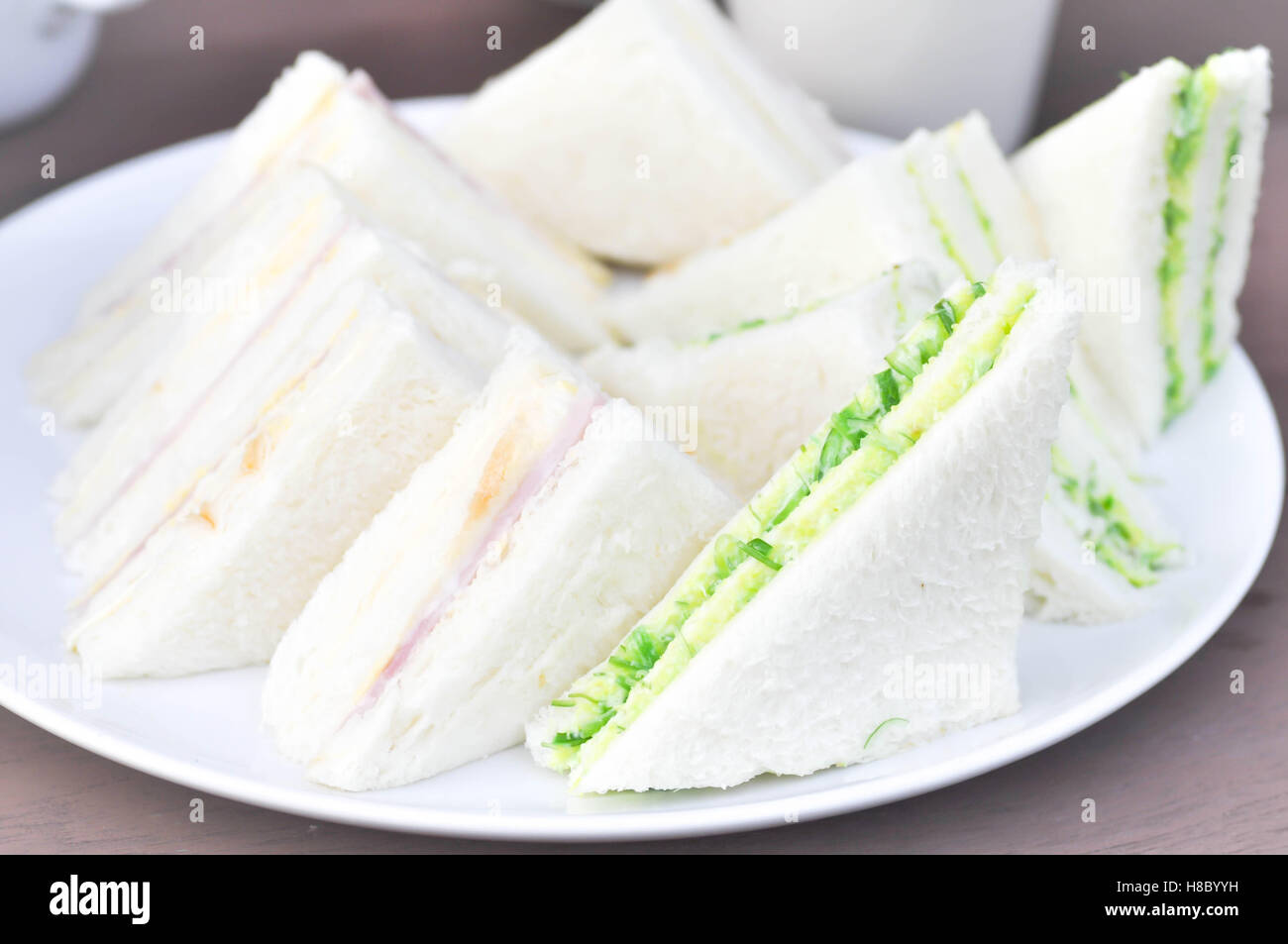 ham and cheese sandwich , seaweed sandwich dish Stock Photo - Alamy