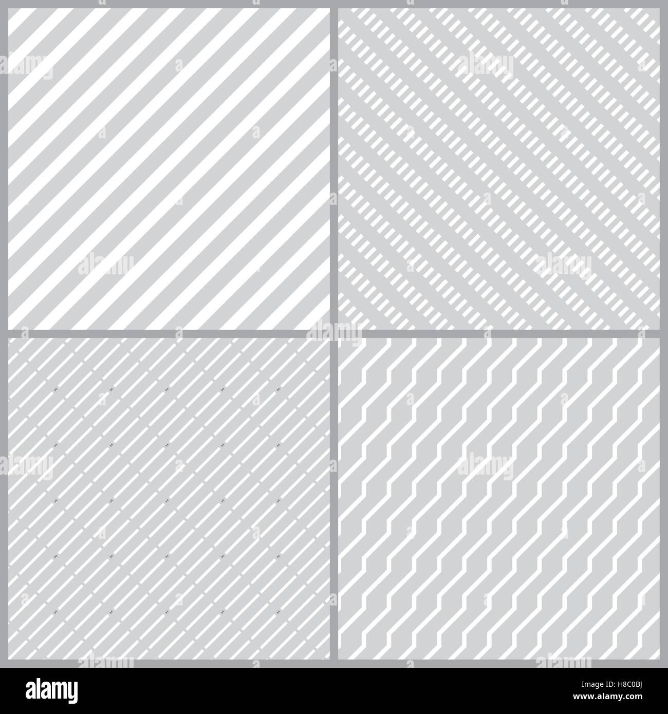 Set of simple geometric seamless patterns with diagonal lines. Curved ... Set of simple geometric seamless patterns with diagonal lines. Curved ...