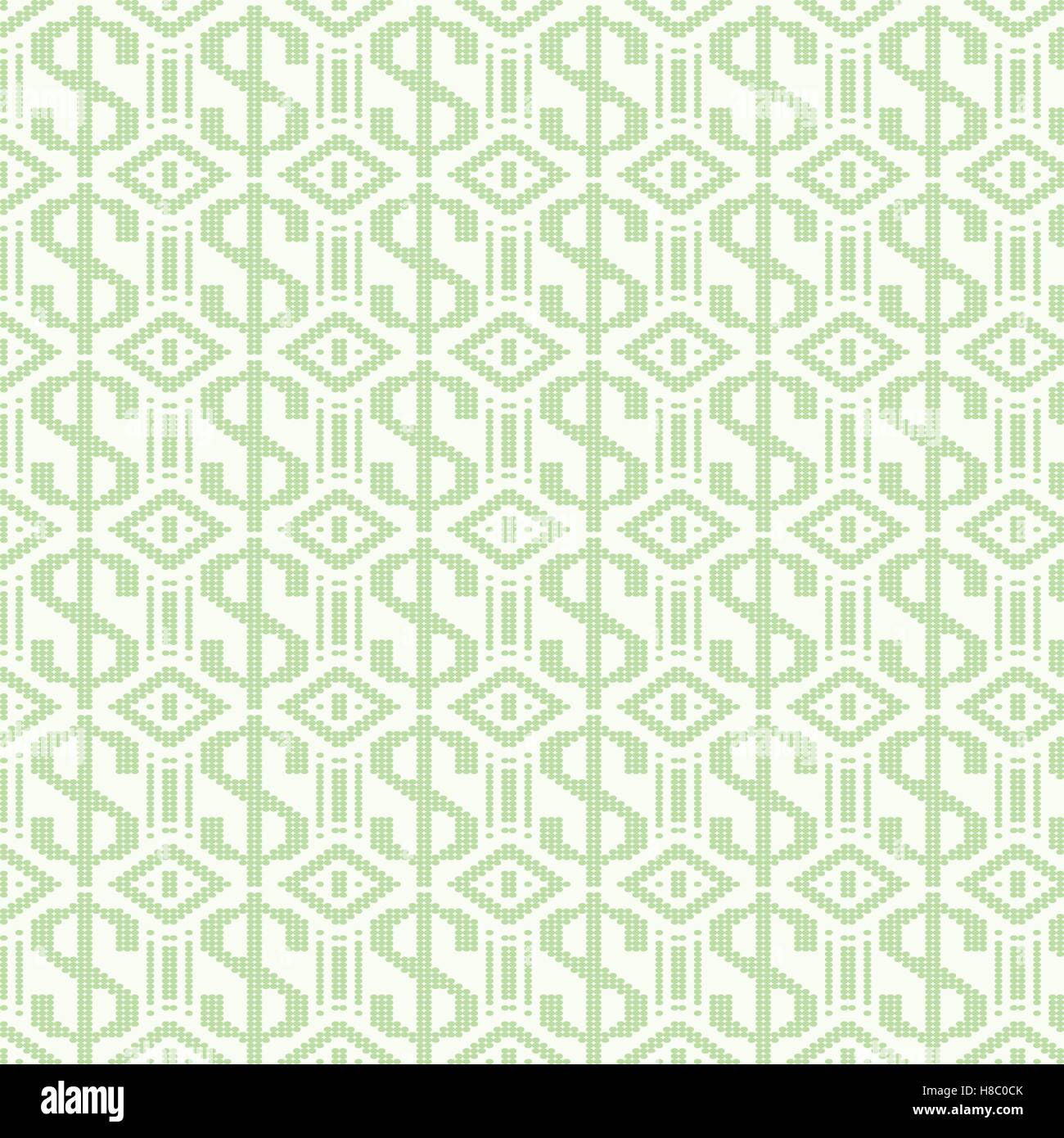Geometric seamless pattern. Pixel texture with a repeating dollar signs ...