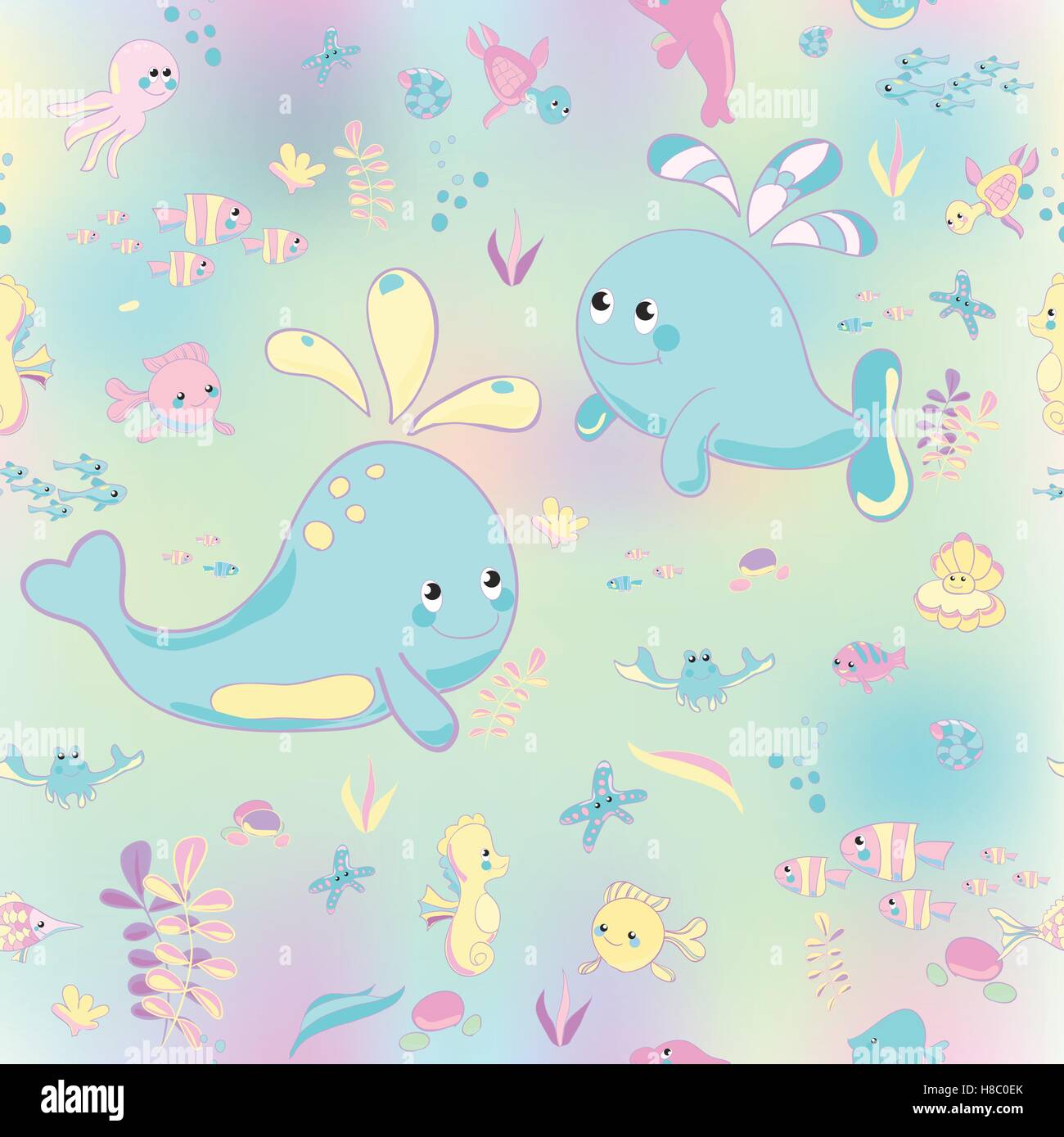 Seamless pattern dolphin marine Stock Vector Images - Alamy