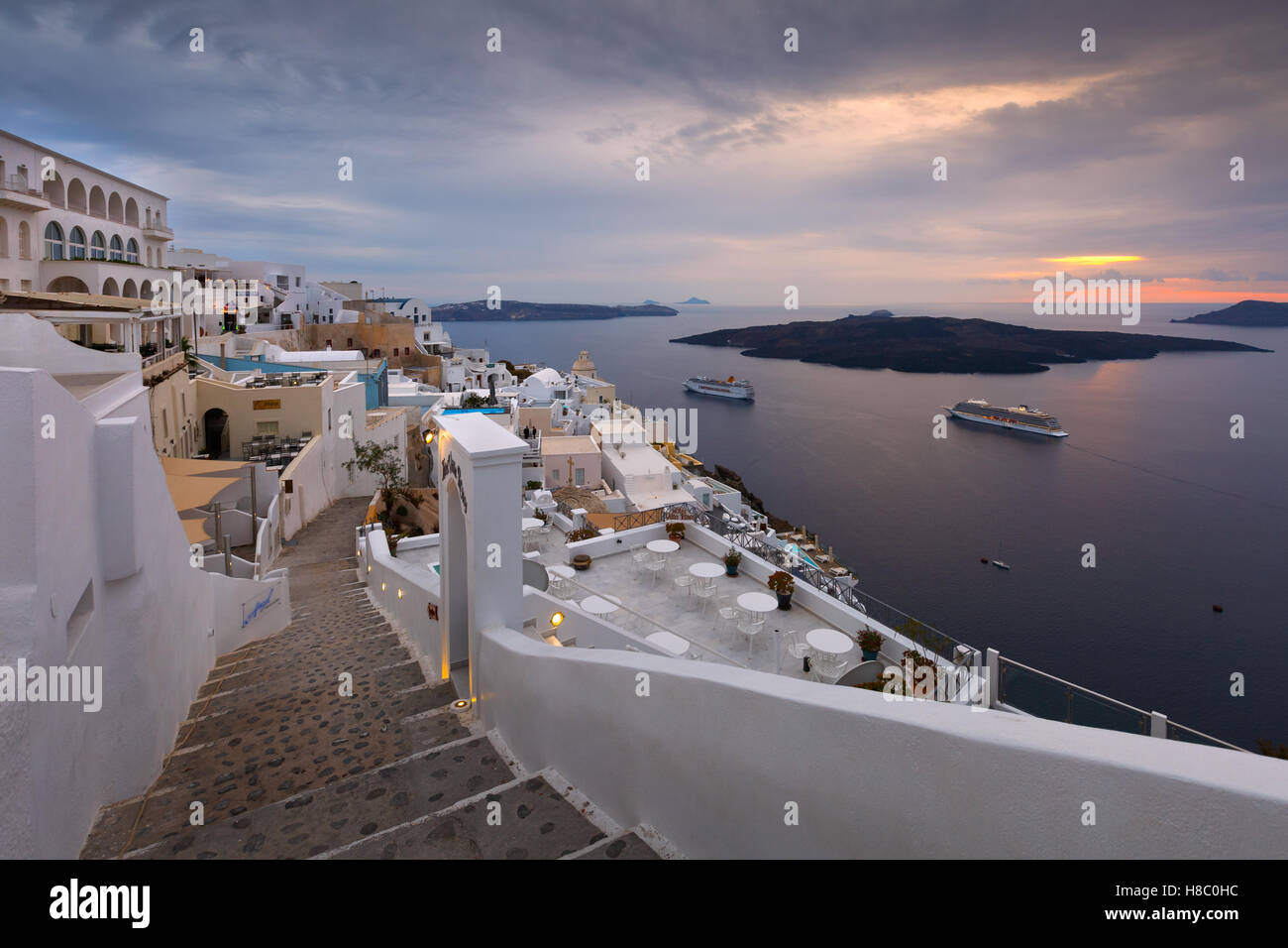 Town of Fira on Santorini island, Greece Stock Photo - Alamy