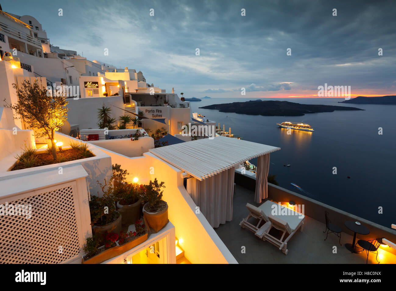 Town of Fira on Santorini island, Greece Stock Photo - Alamy
