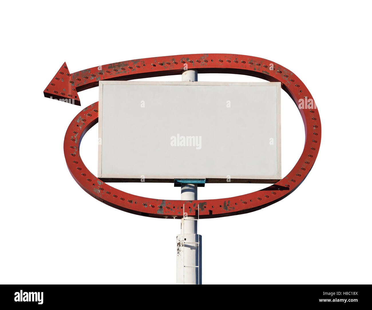 Blank vintage arrow sign isolated on white Stock Photo - Alamy