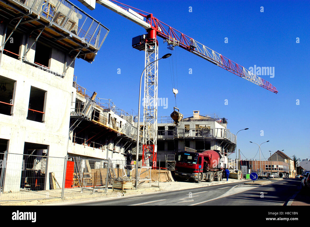 Construction site of new building in the city center Stock Photo - Alamy