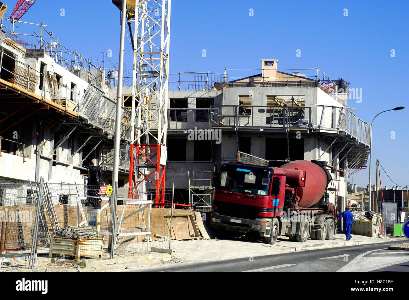 Construction site of new building in the city center Stock Photo - Alamy