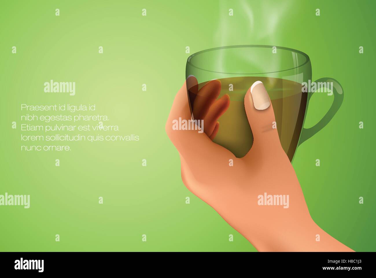 Hand holding mug fresh Stock Vector Images - Alamy