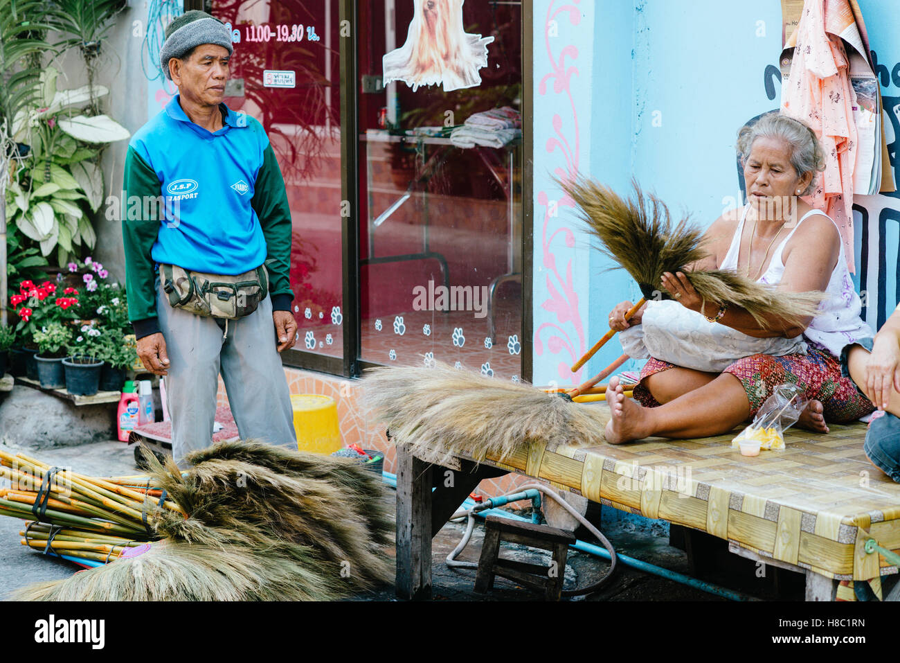 Everyday life of thai people man in hua hin thailand hi-res stock ...
