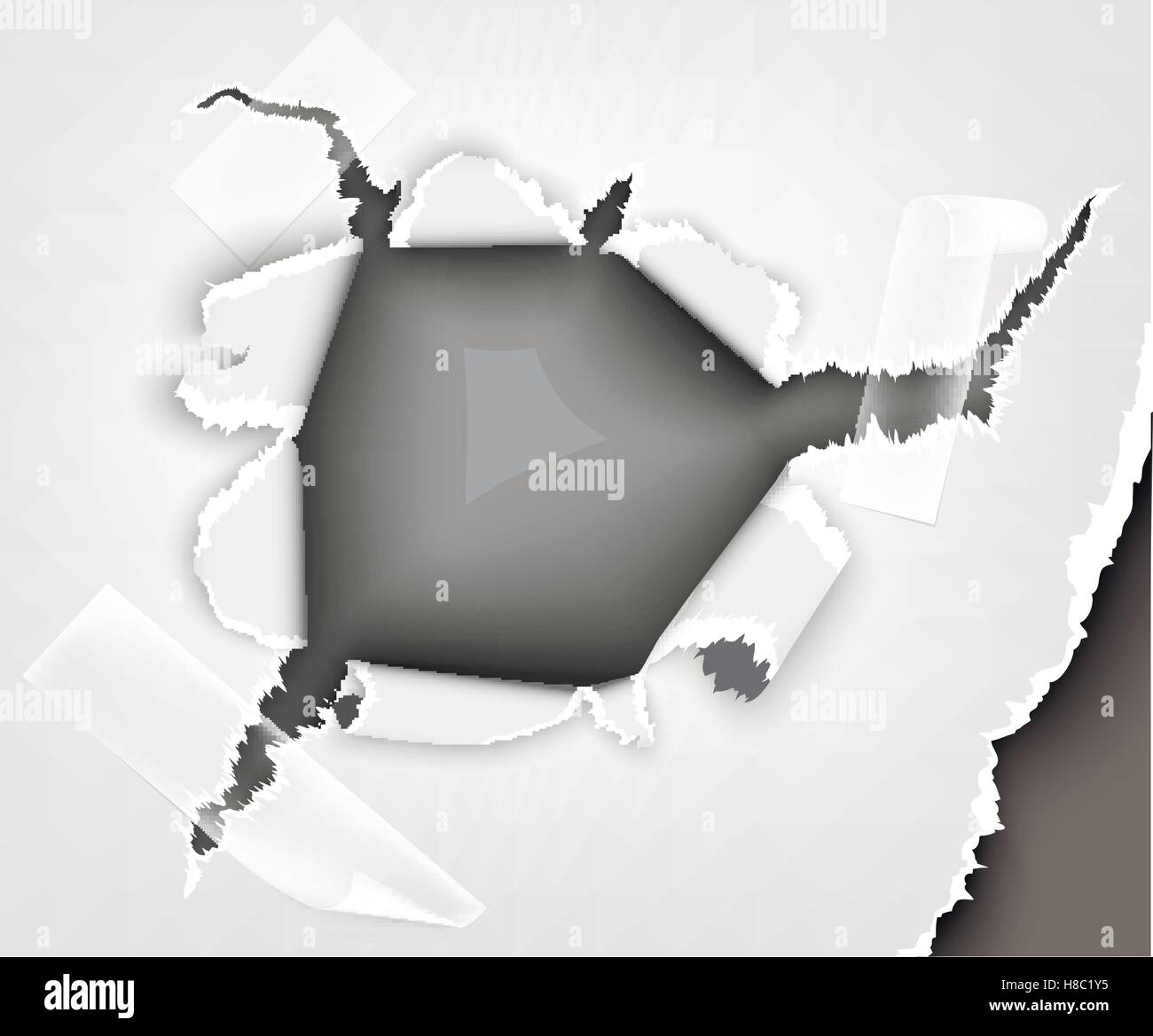 hole in torn paper hole sealed with tape Stock Vector Image & Art - Alamy