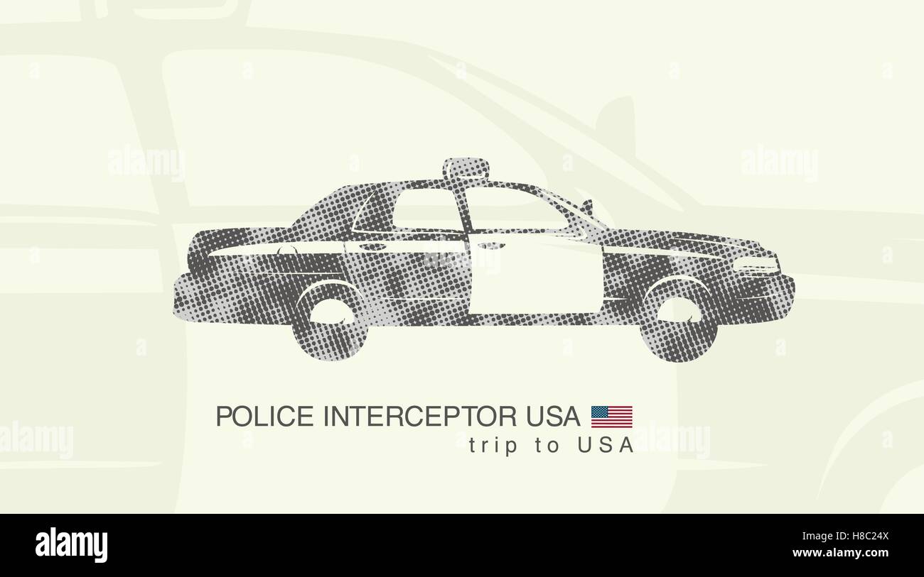 illustration of a car police interceptor USA Stock Vector Image & Art ...