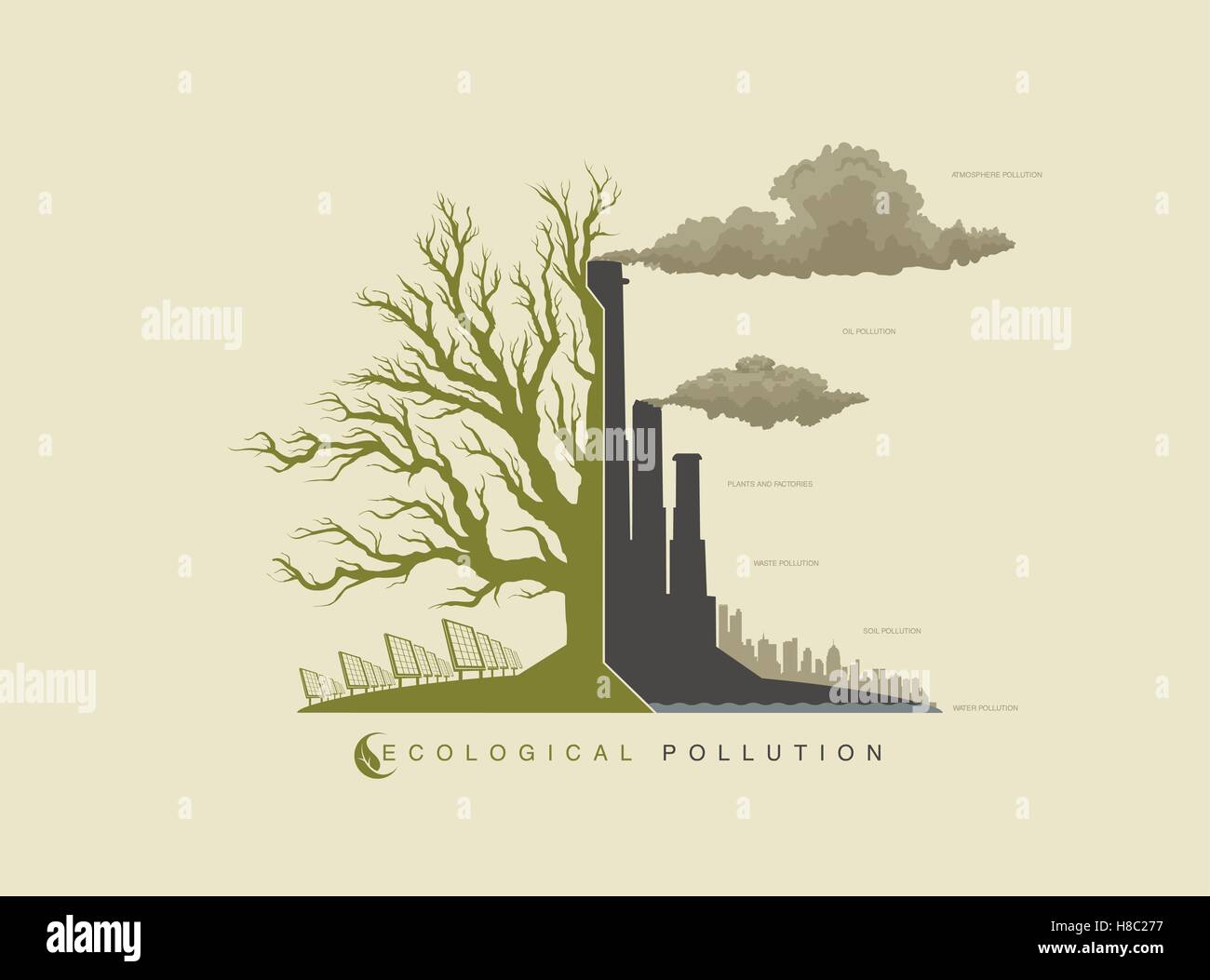 Bicycle city pollution Stock Vector Images - Alamy