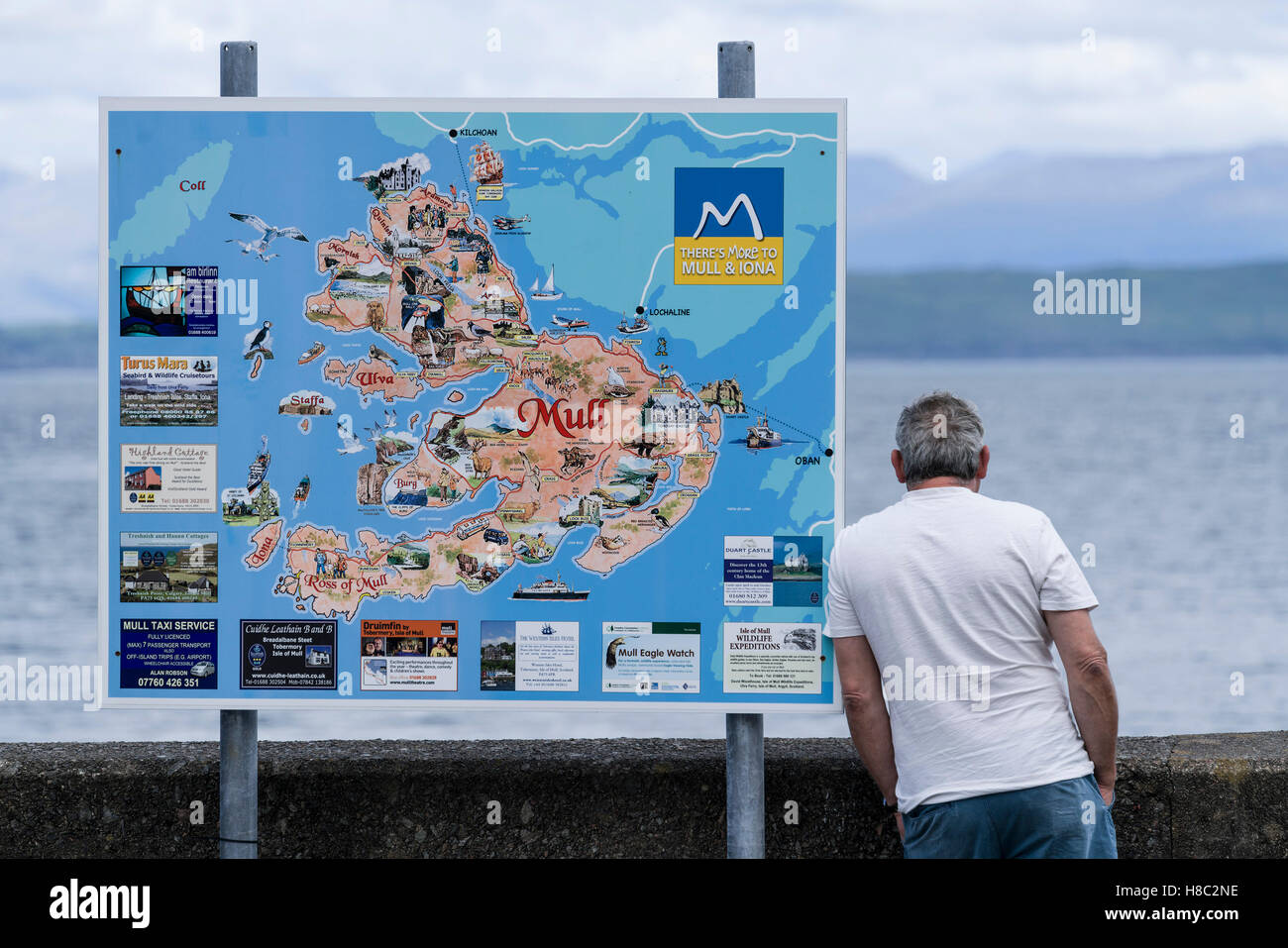 Oban-Mull ferry, Scotland - Craignure to Oban journey. Studying map of ...