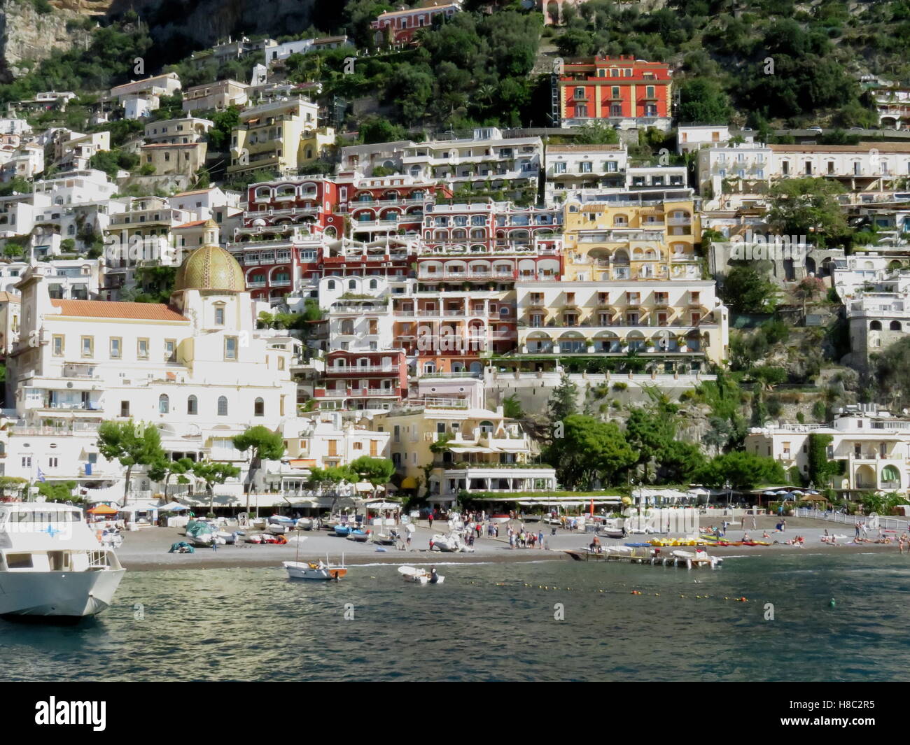 View of Positano town from the sea Stock Photo - Alamy