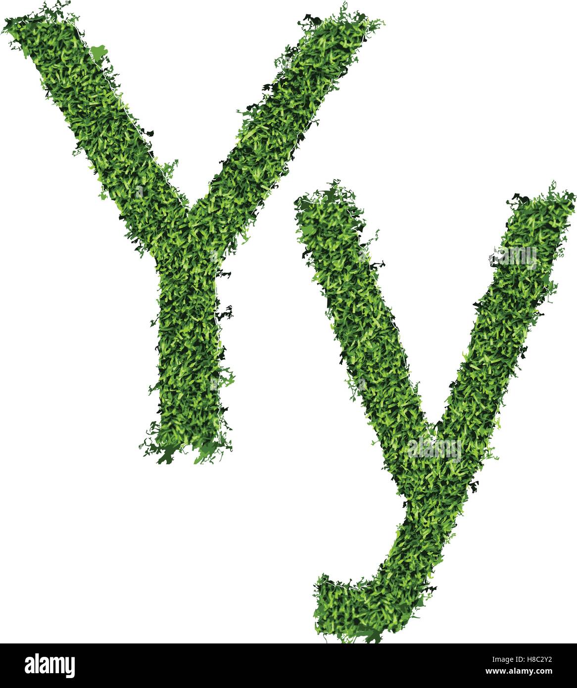 Isolated grass alphabet on white background Stock Vector Image & Art ...