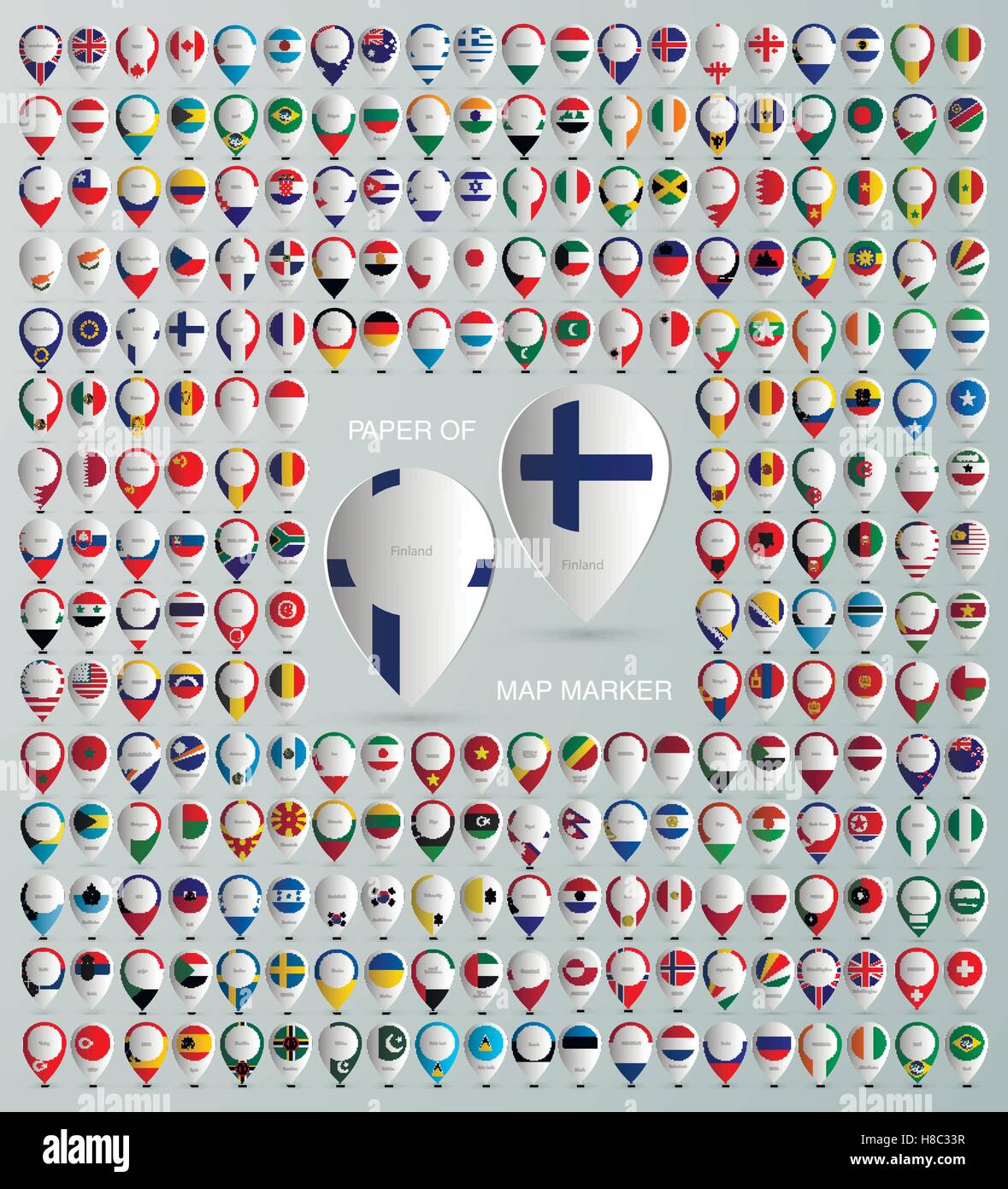 large set of paper map marker in two types Stock Vector Image & Art - Alamy