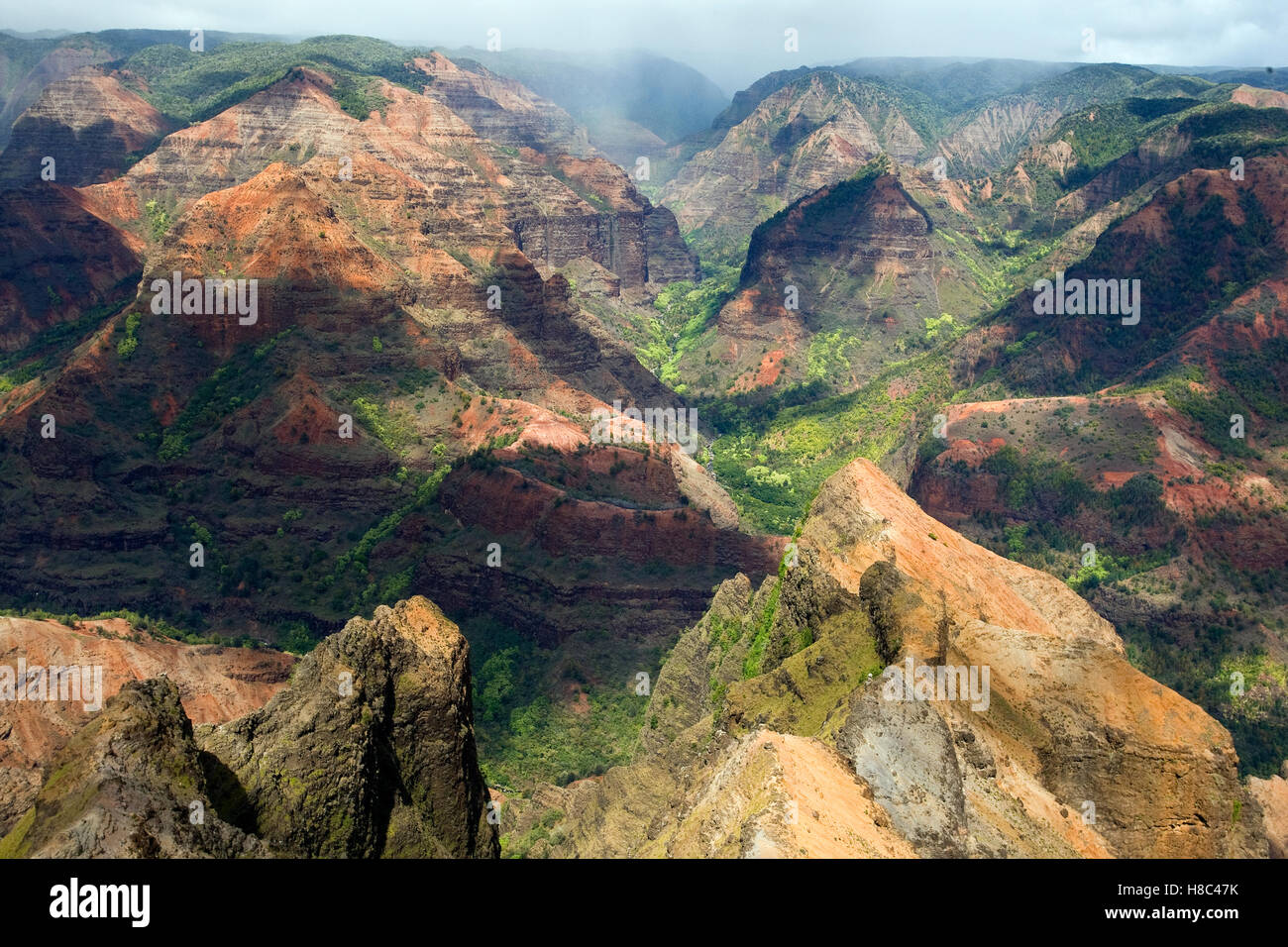Waimea Canyon with cloud shadows, Hawaii Stock Photo - Alamy