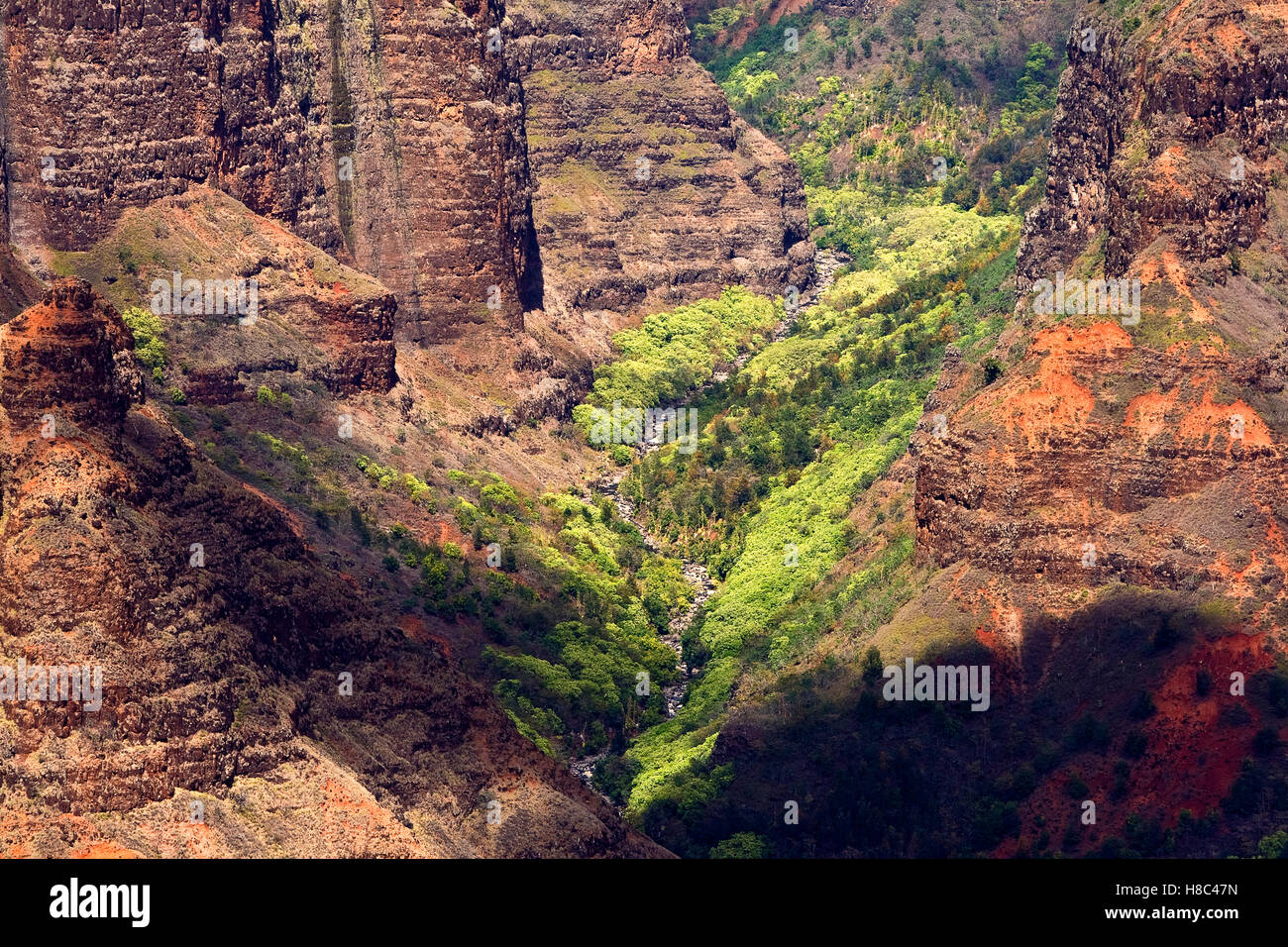 Waimea Canyon with cloud shadow, Hawaii Stock Photo - Alamy