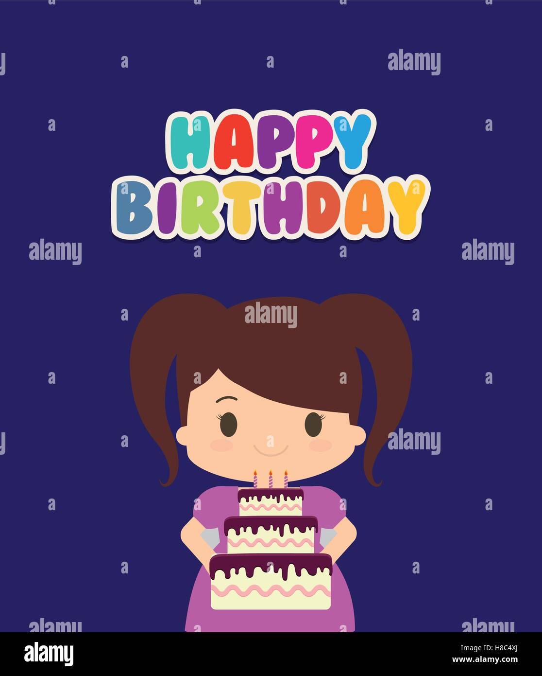 Happy birthday kid cartoon Stock Vector Image & Art - Alamy
