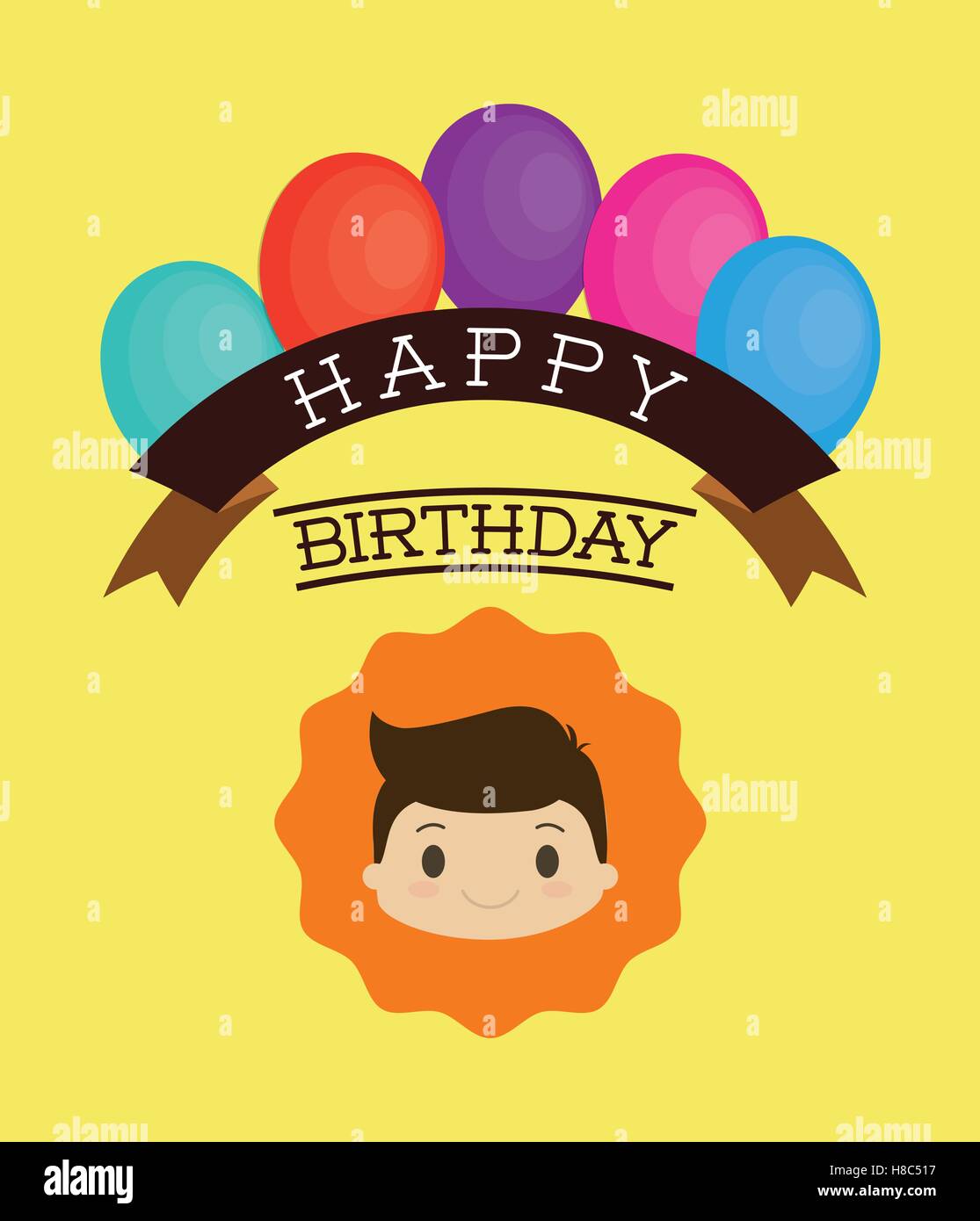 Happy birthday kid cartoon Stock Vector Image & Art - Alamy
