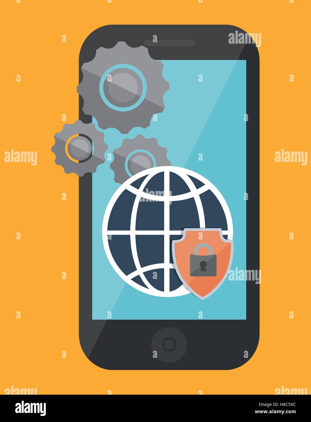 Smartphone and security system design Stock Vector Image & Art - Alamy