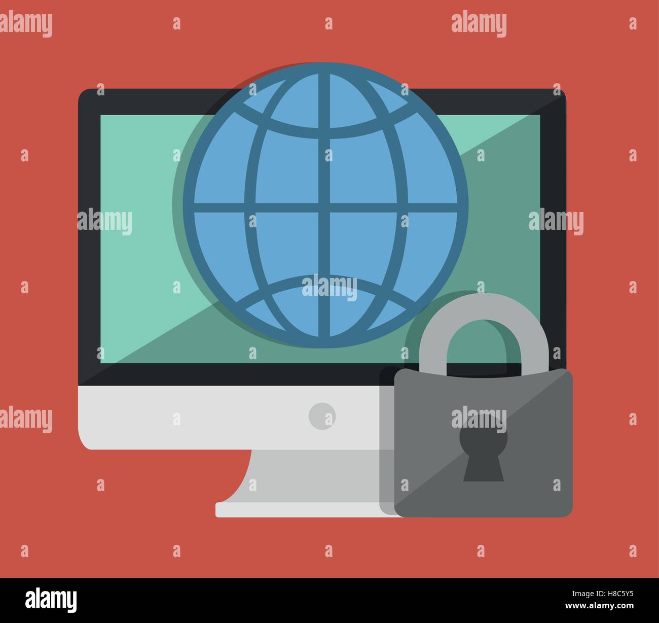 Computer and security system design Stock Vector Image & Art - Alamy