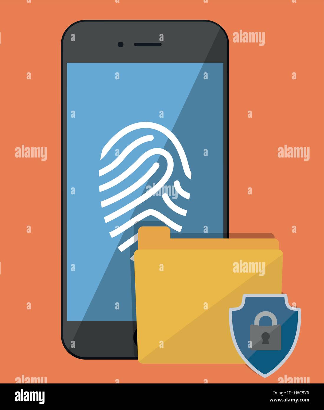 Smartphone and security system design Stock Vector Image & Art - Alamy