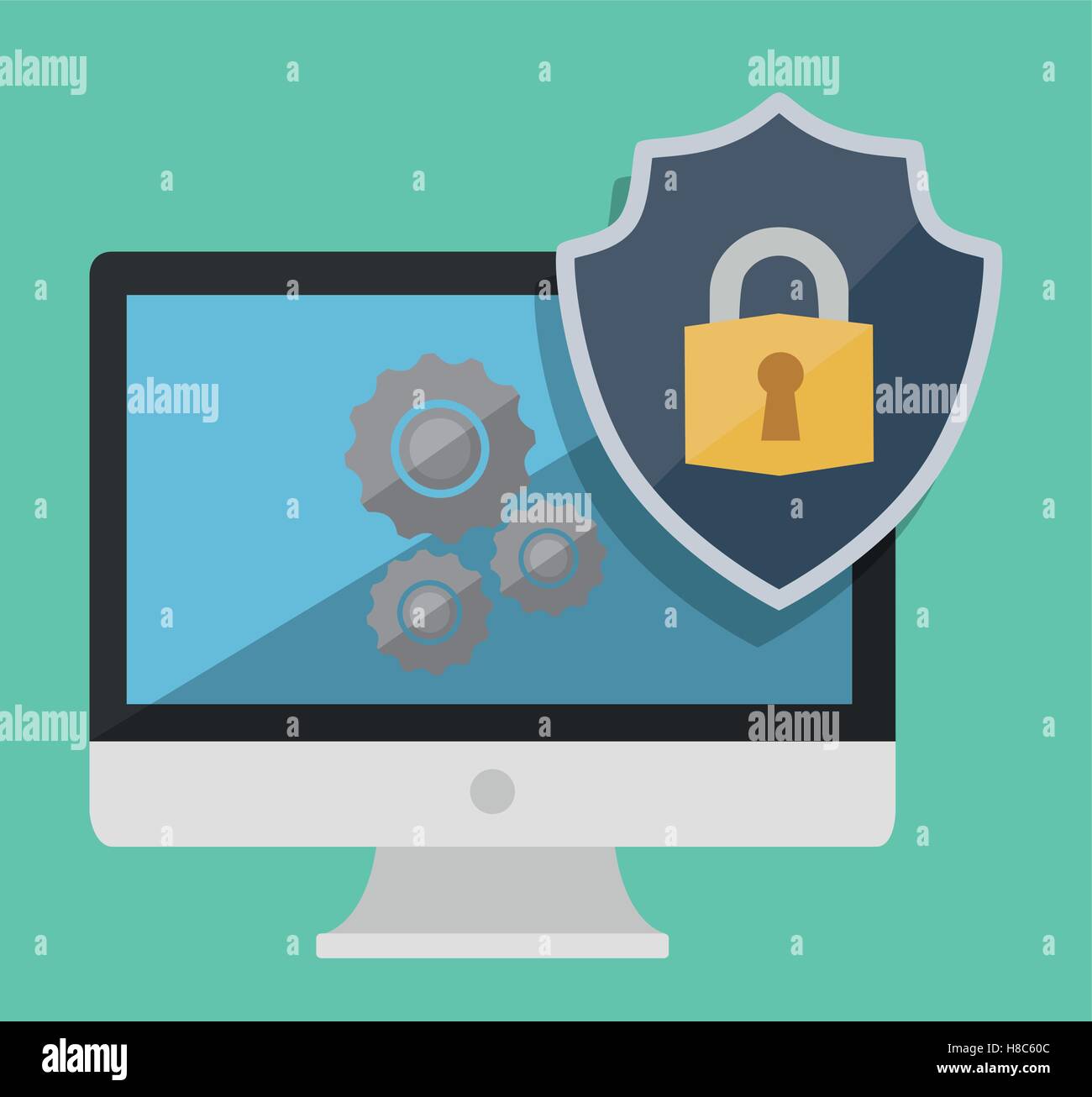 Computer and security system design Stock Vector Image & Art - Alamy