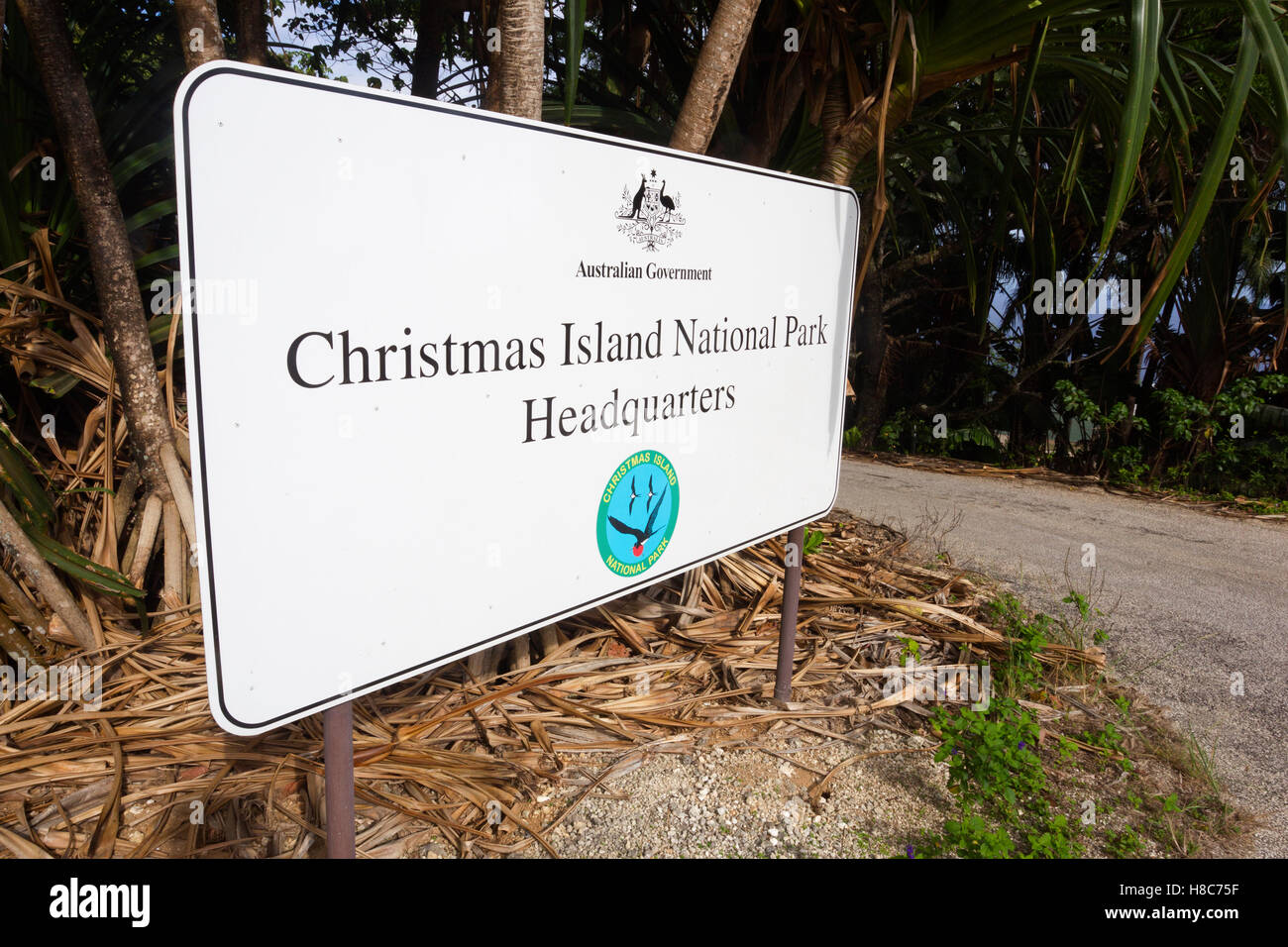 National Park Headquarters sign, Christmas Island National Park ...