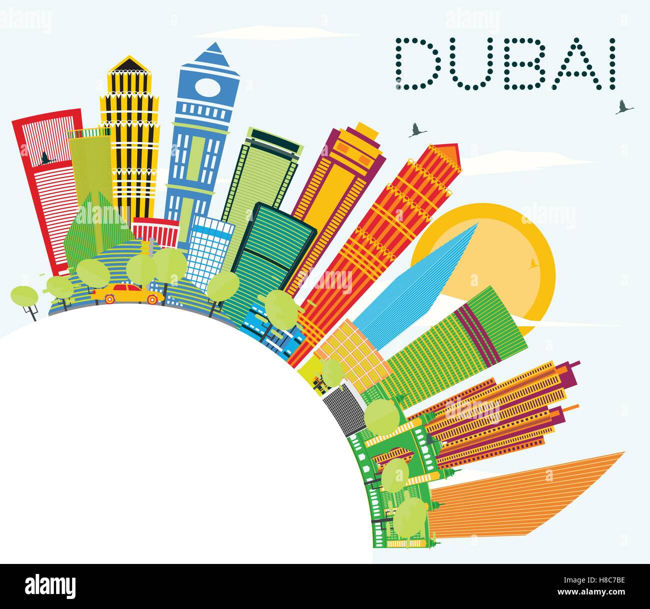 Dubai high buildings Stock Vector Images - Alamy