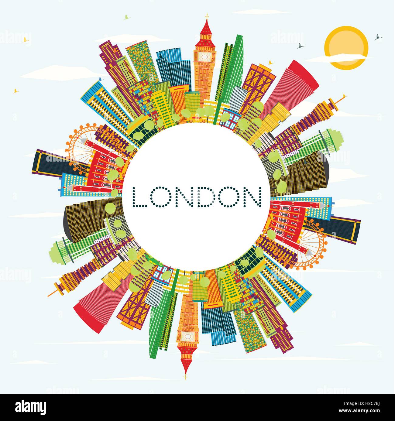 London buildings skyline illustration hi-res stock photography and ...