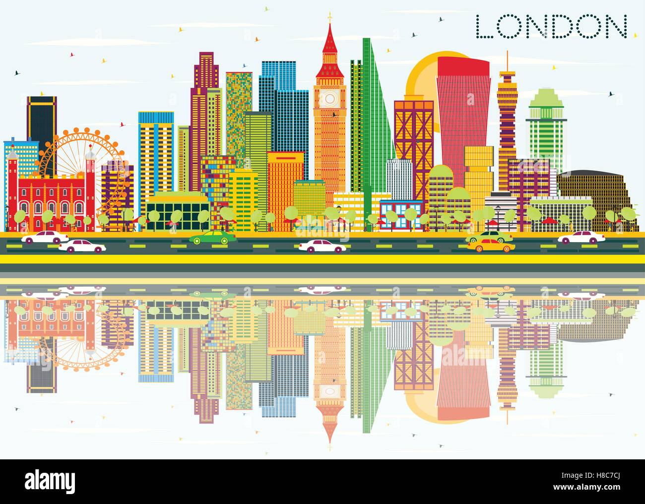 London Buildings Skyline Illustration Stock Photos & London Buildings ...