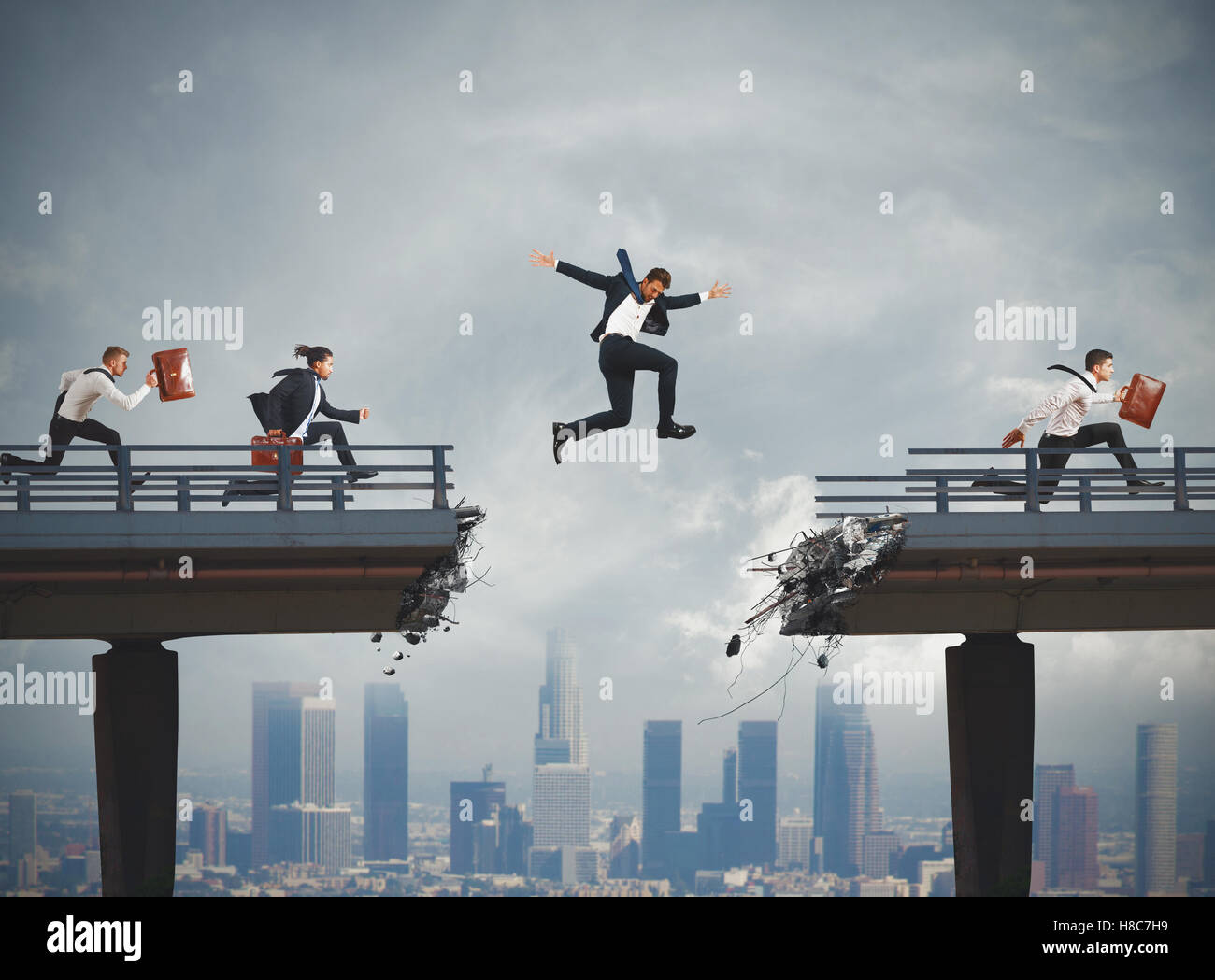 Overcome obstacles in career Stock Photo - Alamy