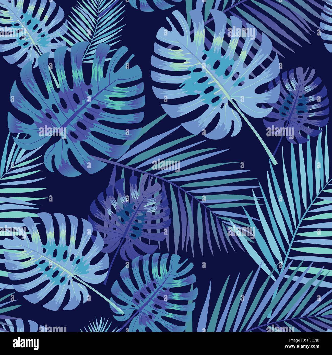 Palm Tropical leaves seamless pattern Stock Vector Image & Art - Alamy