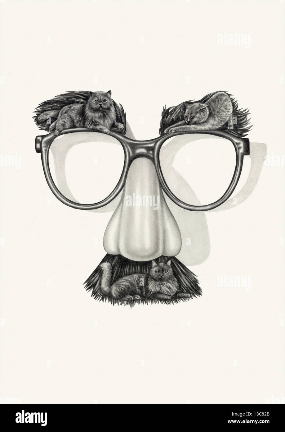 Groucho Marx Glasses Drawing