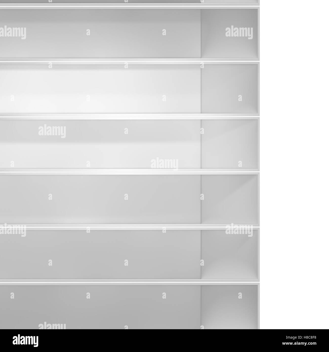 Empty white bookshelf Stock Photo - Alamy