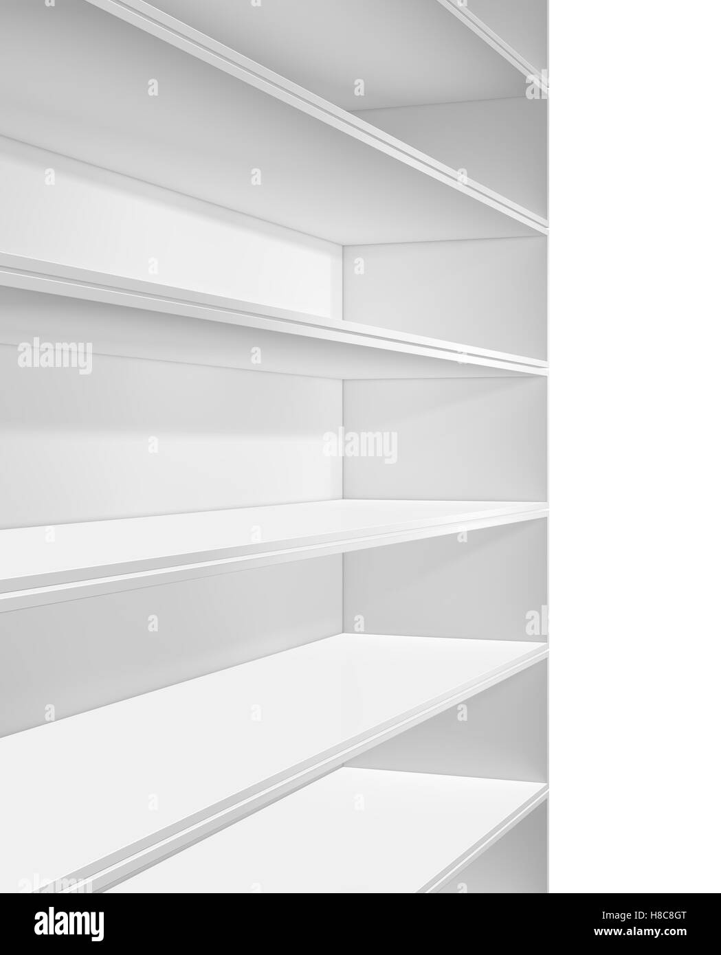 Empty white bookshelf Stock Photo - Alamy