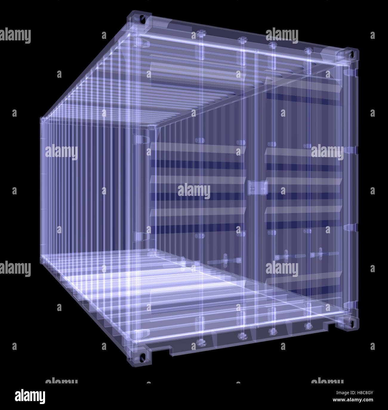 X-ray shipping container isolated on black Stock Photo - Alamy