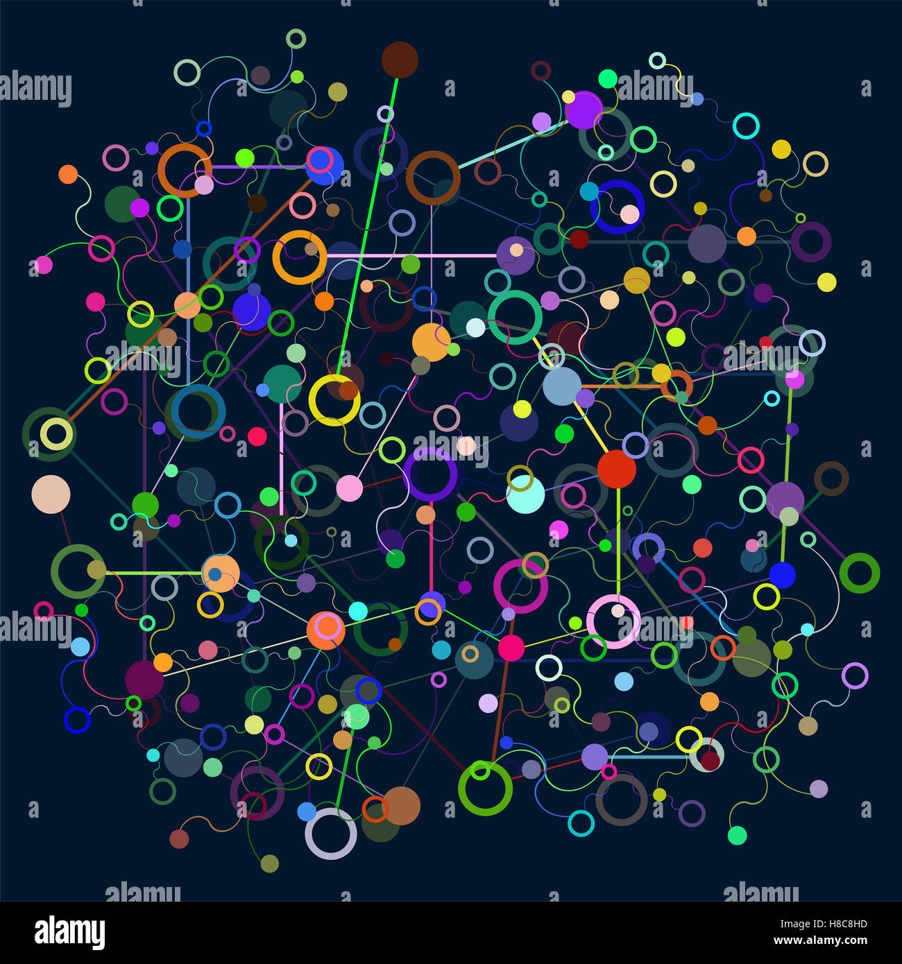 Abstract background with DNA strand, atom, molecule structure. genetic ...